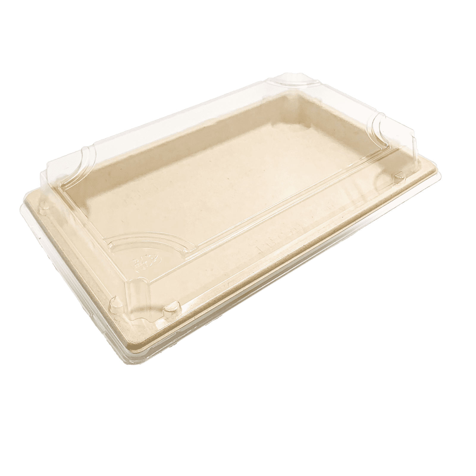 Enpak compostable trays Biocane Bagasse Rectangular with Lid